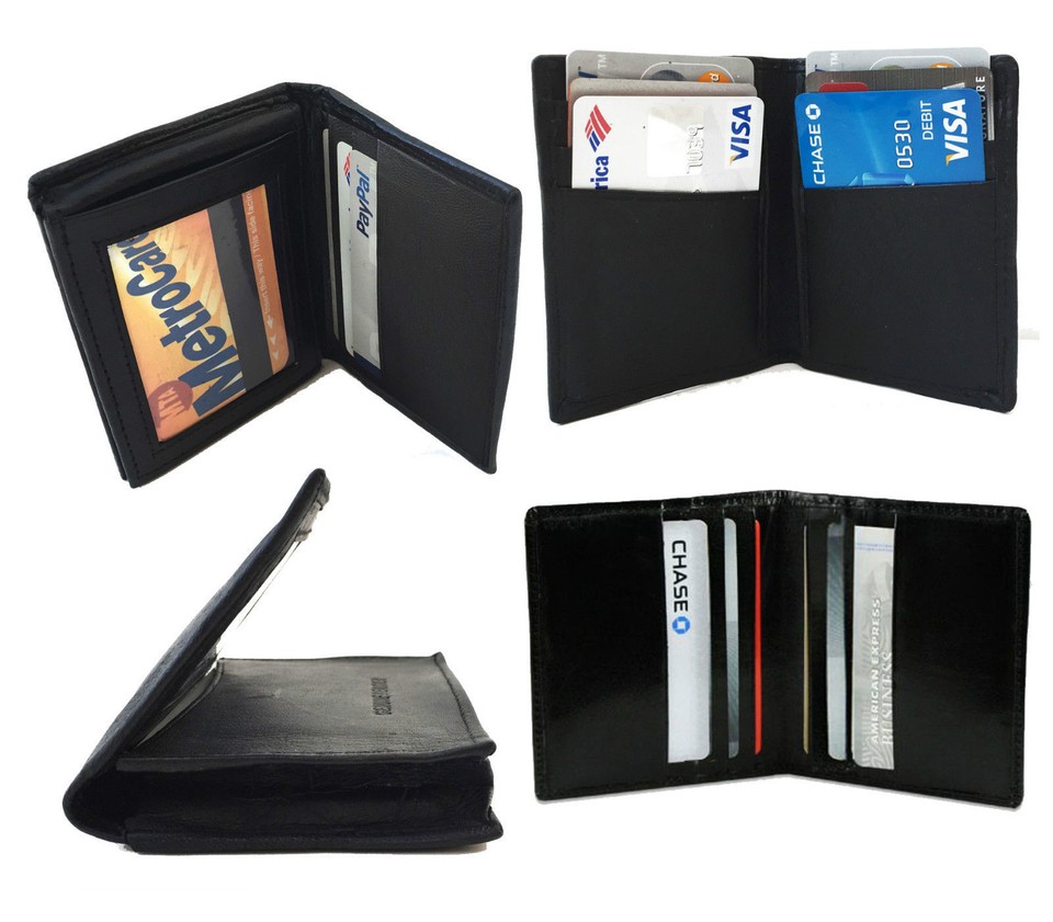 Genuine Leather 18 Credit Card Wallet ID Holder Mens Front Pocket | eBay