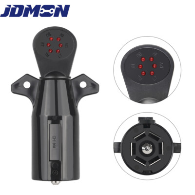 7 Way RV Blade Trailer Light Wiring Tester Hitch LED Connector Adapter ...