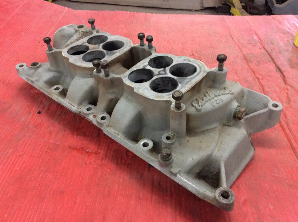 Edelbrock F28 Aluminum Intake Manifold 289 302 Ford Dual Quad for AFB ...