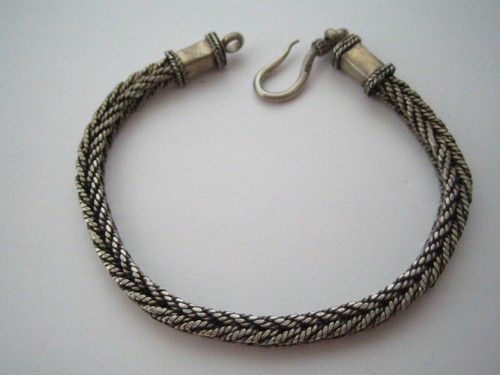 Sterling Silver Foxtail Chain Bracelet ~ Bali ~ Foxtail Rope | eBay