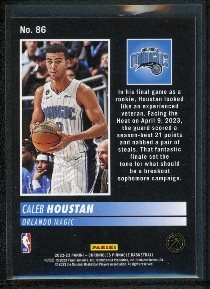 2022-23 CALEB HOUSTAN 13/18 PANINI CHRONICLES PINNACLE ROOKIE RC #86 ASIA | eBay