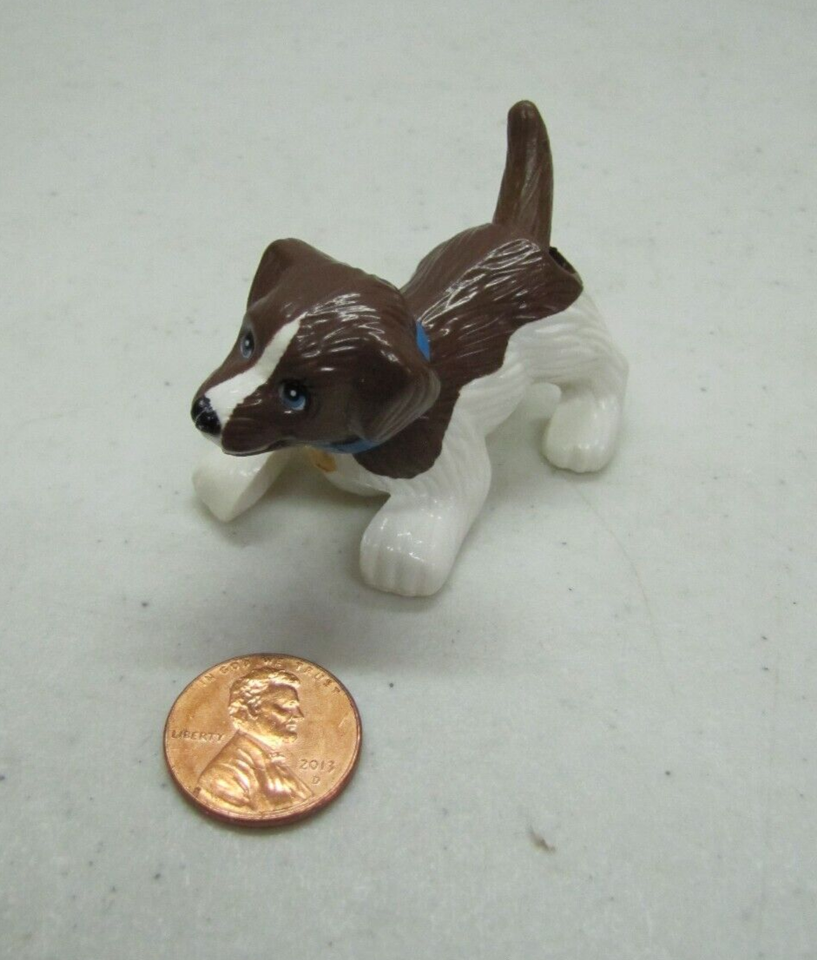 Mattel Barbie BROWN & WHITE DOG Doggie Park Playset Animal Pet Blue ...