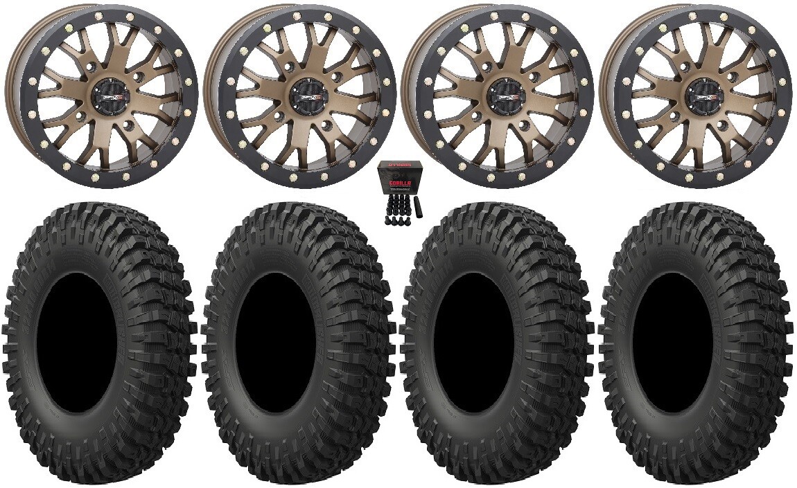 System 3 SB-4 15" Wheels Bronze (6+1) 37" MotoCrusher Tires Textron ...