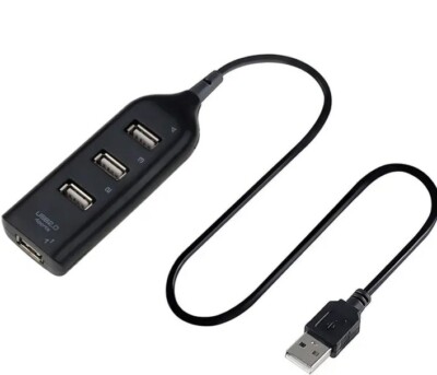 High Speed Black 4 Port USB hub .. power Adapter Multiple Socket For PC ...