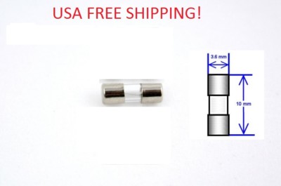 Lot of 5 - SLOW BLOW 6A T6A 250V micro Glass Fuse 3.6mm x 10mm 3.6 x ...