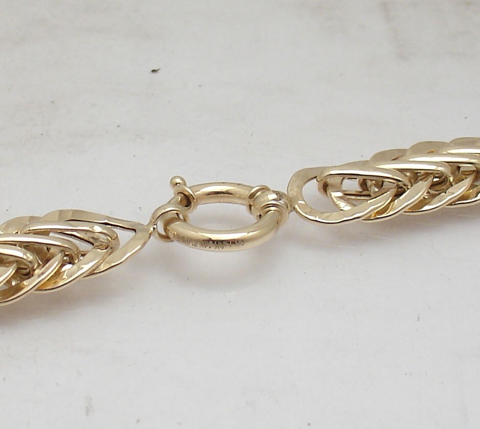 Graduated Hammered Multi Oval Sedusa Link Chain Necklace Real 14K ...