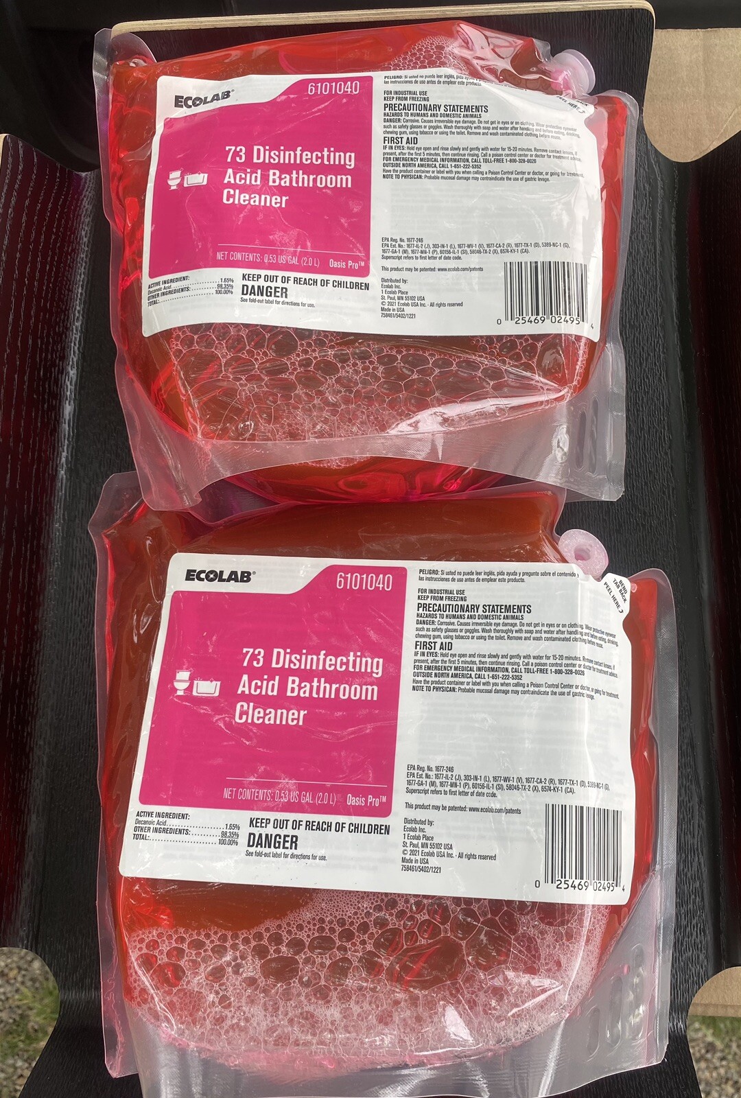 2 PACK ECOLAB 6101040 73 Disinfecting Acid Bathroom Cleaner 2-2.0 L | eBay