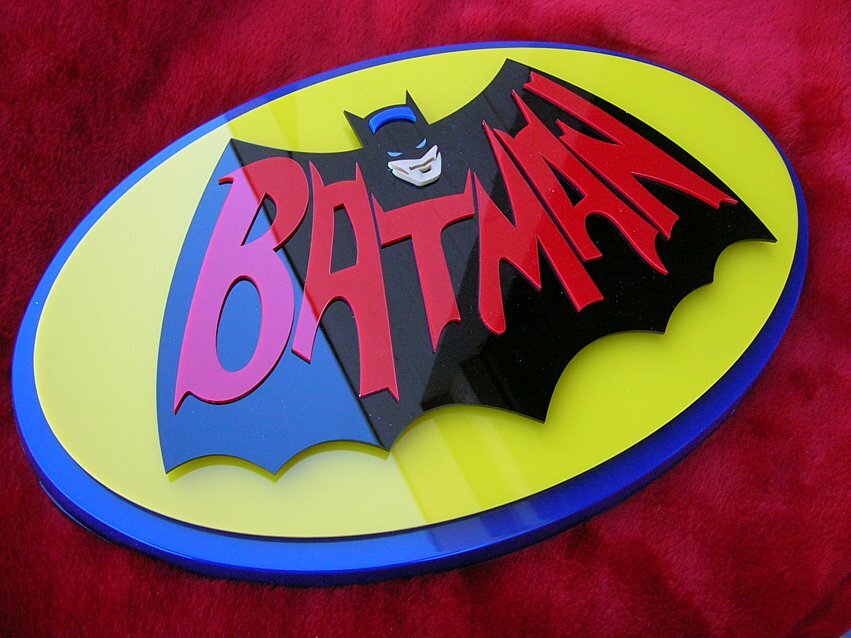 BATMAN 3D ART sign new emblems Movies 3-D wheels Barris comic Batmobile ...