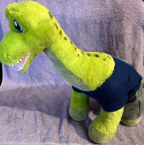 2015 Build a Bear Green Dinosaur Brontosaurus Plush Toy in Blue Shirt ...