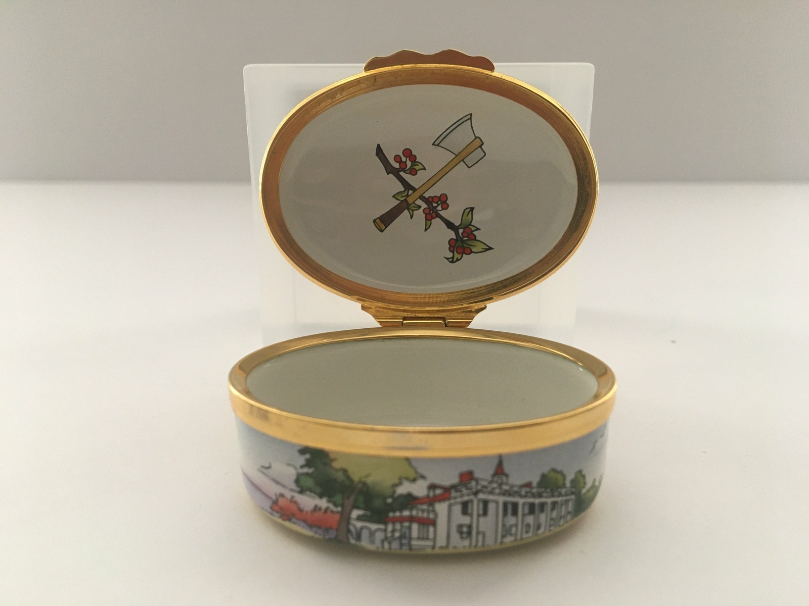 Halcyon Days Enamel Pill Box "George Washington" Designed by Tiffany ...