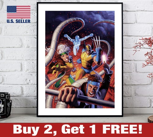 X-Men Wolverine Rogue Gambit Poster 18" x 24" Wall Art Captain Universe ...