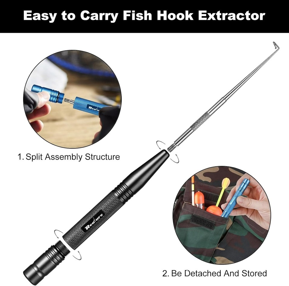 4PCS Easy Fish Hook Remover Detacher Fishing Hook Detacher Tackle ...