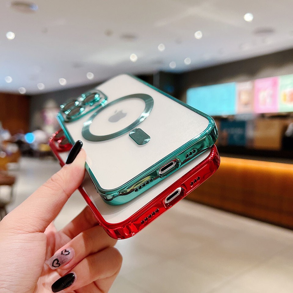 For iPhone 11 12 13 14 15 16 Clear Crystal Case Magnetic Cover + Lens ...