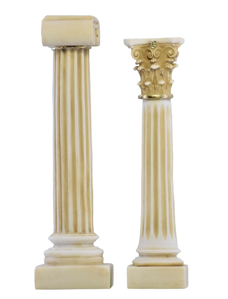 Set 2 Greek Columns Ionic & Corinthian style Pillar Pedestal Decor ...