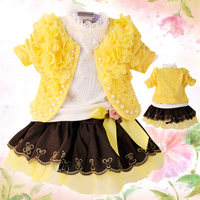 Toddler Girls 3 PC Outfit Set Formal Casual Suit Size 1-5 Years Jacket ...