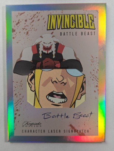 2025 Keepsake INVINCIBLE #583 Laser Signapatch Silver Battle Beast ...