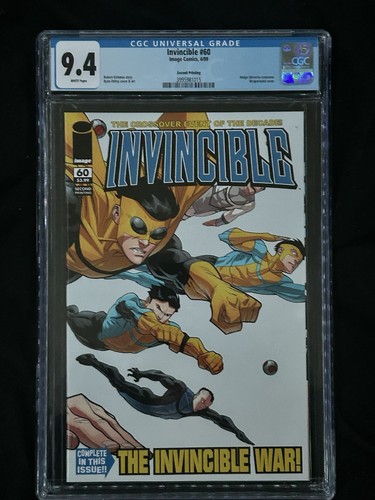 INVINCIBLE #60 CGC 9.4 (NM) 2ND PRINT INVINCIBLE WAR CROSSOVER KIRKMAN ...