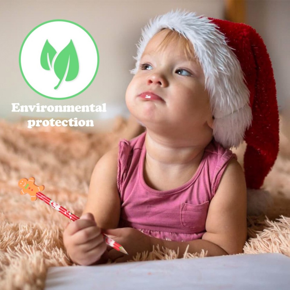 Toyvian 24pcs Christmas Pencil with Eraser Cartoon Stationary Pencils ...