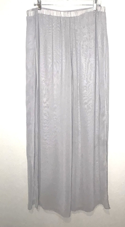 Alex Evenings XL Gray Pull On Wide Leg Sheer Palazzo Dress Pants Party ...