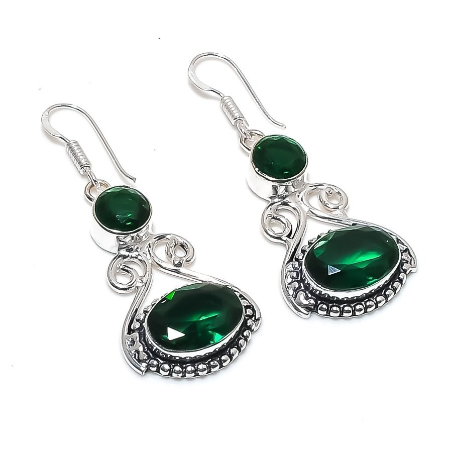 Chrome Diopside Gemstone Handmade 925 Starling Silver Jewelry Earring ...