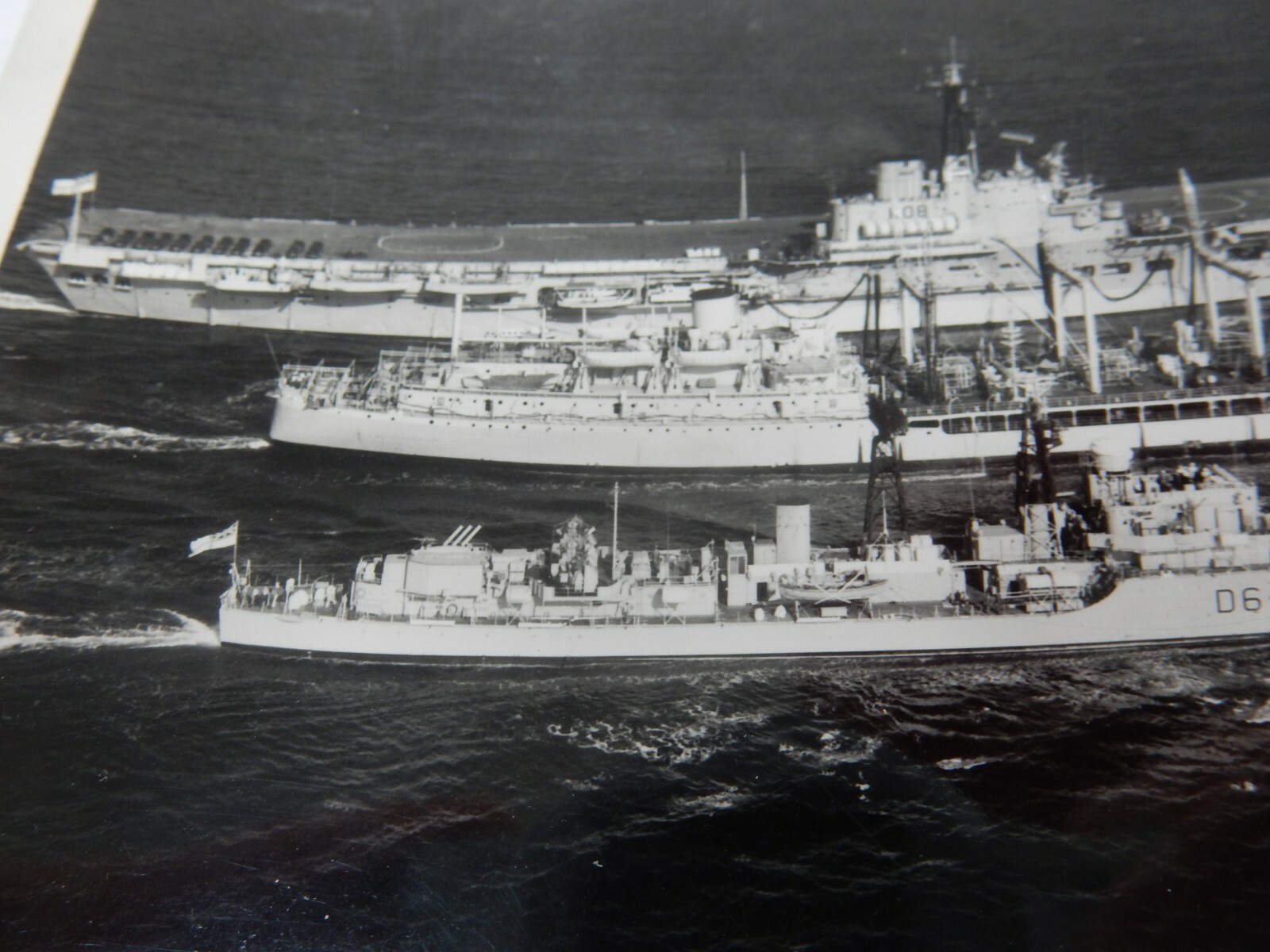 HMS Bulwark (R08) & TIDE ASTRAL & HMS SCORPION 1960s era photo 13x 9cm ...