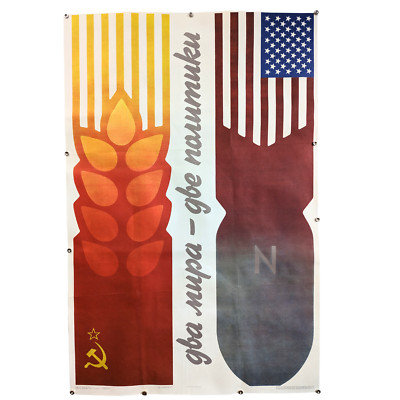 Original Cold War Poster / Two worlds - two policies / Propaganda Anti ...