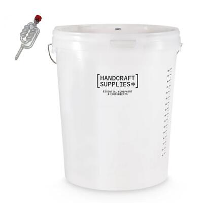 25 Litre Home Brewing Plastic Fermenter Bucket with Lid, Grommet ...