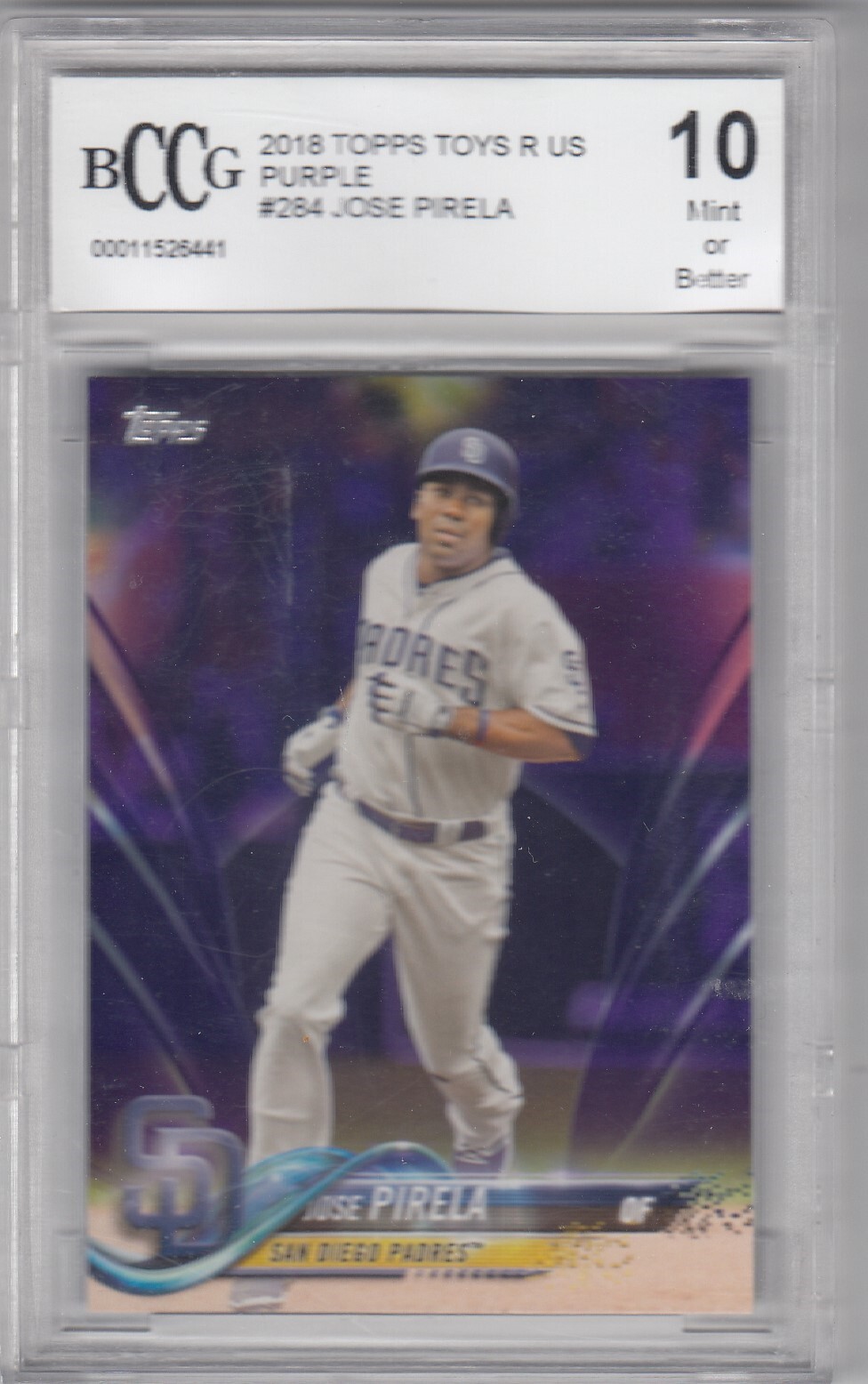2018 Jose Pirela Topps Toys R Us PURPLE PARALLEL #284 - Padres BCCG 10 ...