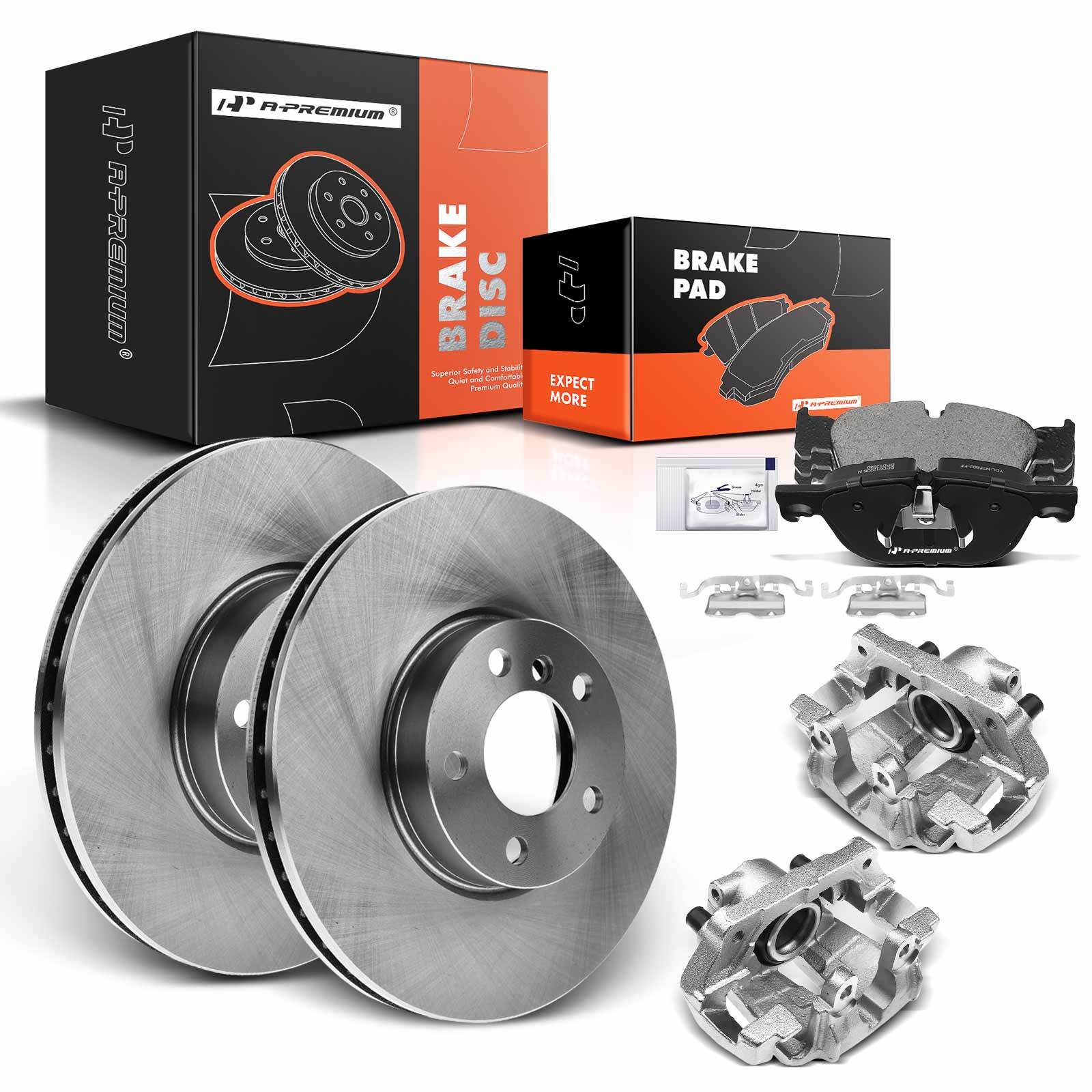 A-Premium Front Disc Brake Rotors & Brake Pads & Brake Calipers for BMW ...