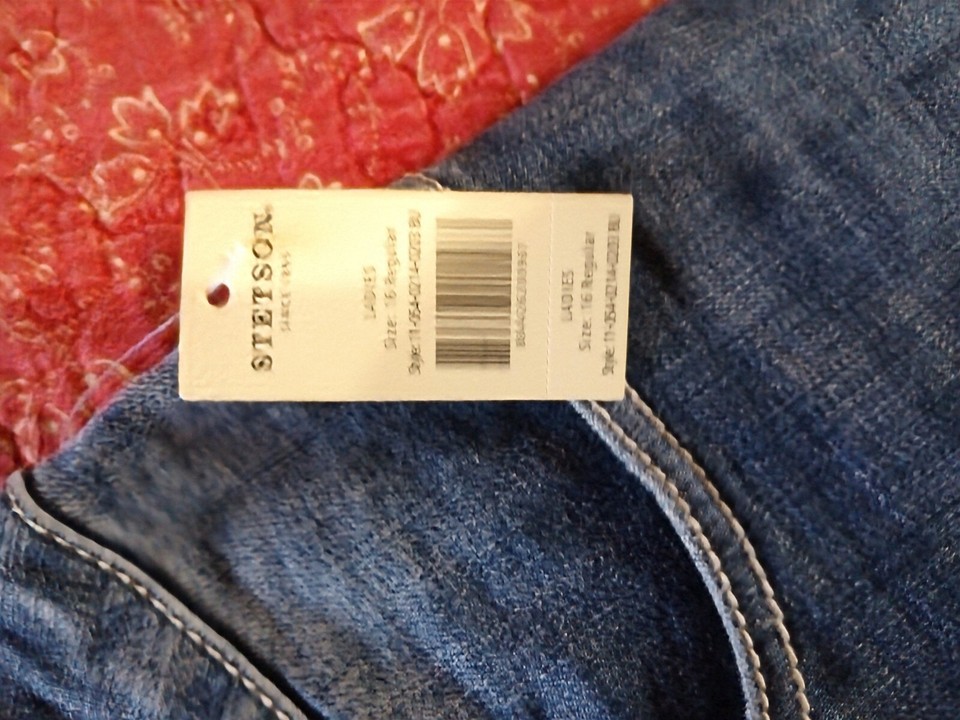 NWT Stetson Jeans Womens Sz 16 R 214 City Trouser Boot Cut Cowboy Med Wash Jeans | eBay