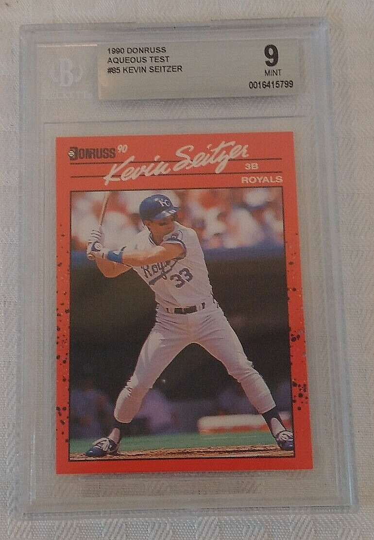 Pop 1 Donruss 1990 AQUEOUS TEST Kevin Seitzer Graded Slabbed BGS 9 MINT ...