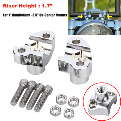 1.7" Chrome Short Handlebar Risers For Harley Sportster Dyna FXD ...
