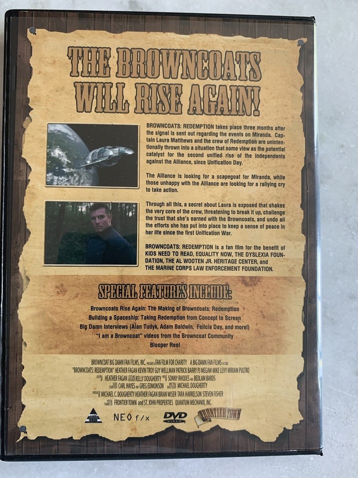 Firefly, Browncoats: Redemption DVD 2010, A Fan Film For Charity, Rare OOP | eBay