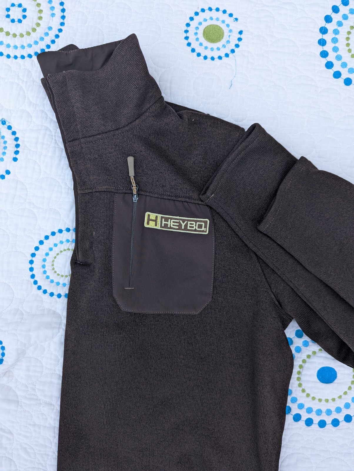 Heybo Pullover Medium Brown | Like New | 1/4 Button Up | Polyester | eBay