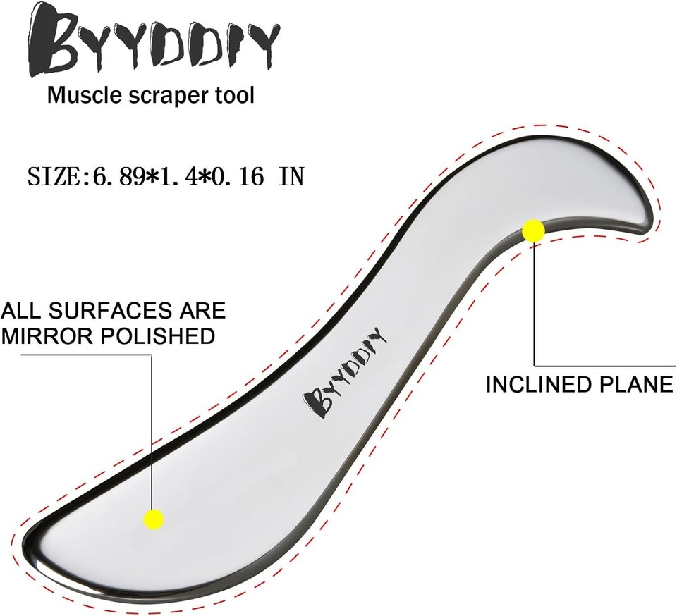 BYYDDIY Stainless Steel Gua Sha Muscle Scraper Tool,Scar Tissue Tool ...