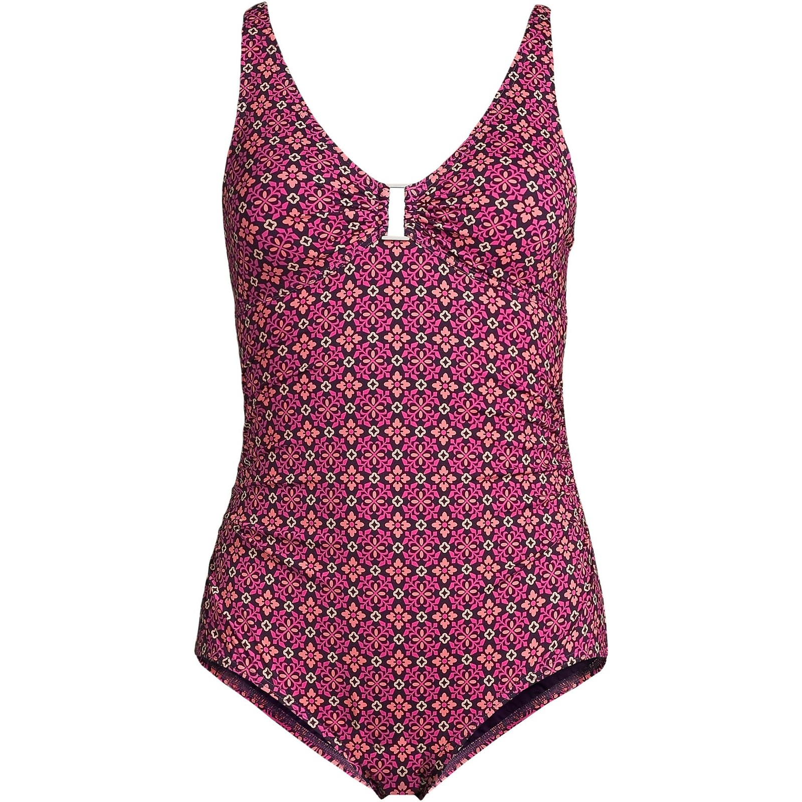 Lands' End Women's Tall Swim Dress Swimwear Blackberry 14 One Piece ...
