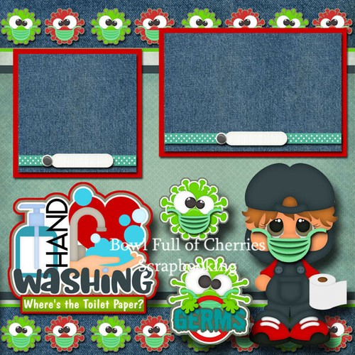 QUARANTINE ~ CORONA ~ 2 premade scrapbook pages printed QUARANTINED ...