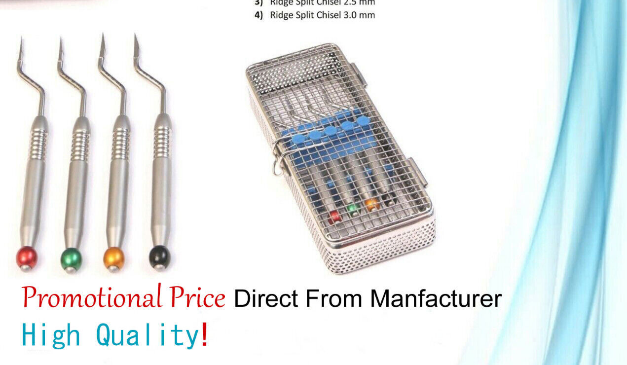 Dental Ridge Split Chisel Osteotomes Kit Surgical Instruments Tools 4 ...