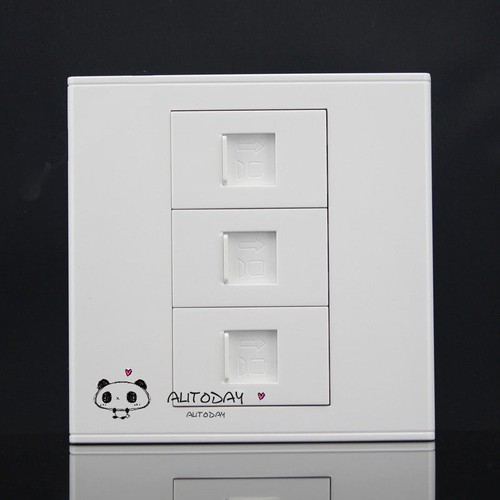 Wall Socket Plate 3 Ports CAT6 Cat 6 RJ45 Network LAN Outlet Panel ...