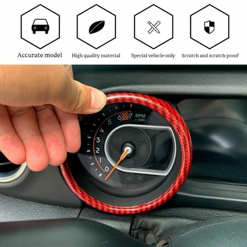 For 18-23 Jeep Wrangler JL Red Carbon Fiber Interior Dash Decor Panel ...