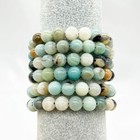 6 Pcs Natural Amazonite Stone 8mm7.5" Crystal Healing Stretch Bracelet ...