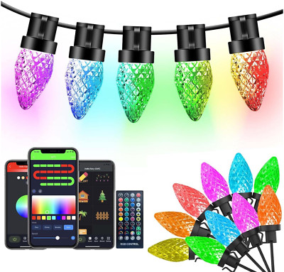 Smart RGB C9 Strawberry Christmas Lights, APP & DIY Chasing Effect,33 ...