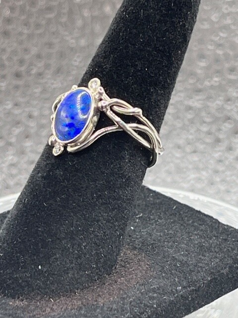 Black Opal Dean Harris Ring, 1.25 carat cabochon, 18 K, excellent ...