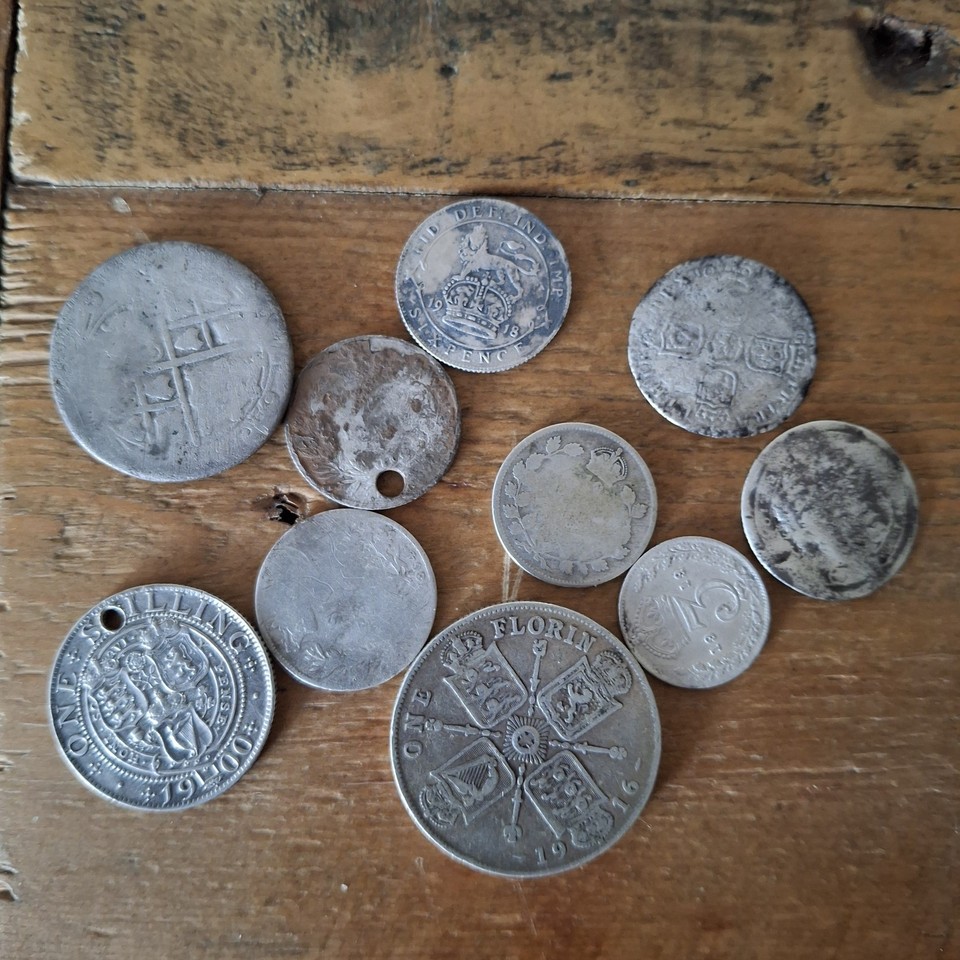 37gm 0.925 Silver Coins George III Victoria, George V. All Pre 1920 ...