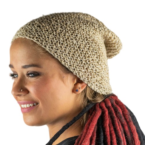 Kunst und Magie Beanie Hat From Hemp Knitted Cap Natural Hippie Goa ...