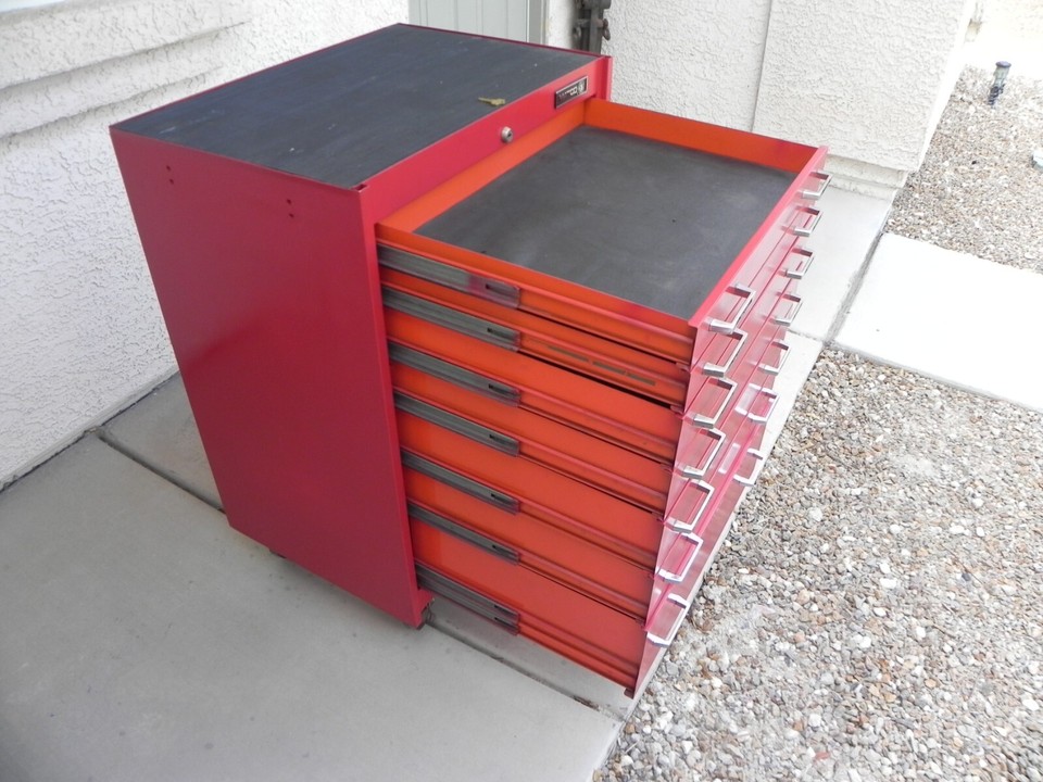 Vintage Matco MB52A Flagship 7 Drawer Roll Cab Red/Orange USA | eBay