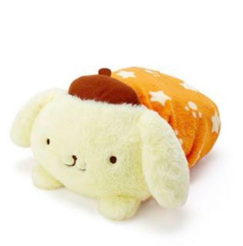 Sanrio Pompompurin Cushion Blanket 27.5x43.3" Plush 9.8x9x9.8" Foldable ...