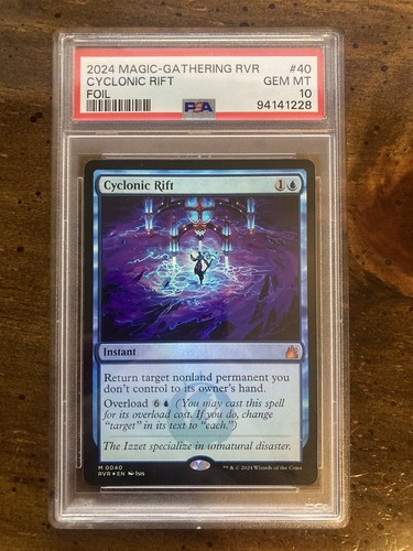 MTG Cyclonic Rift FOIL Ravnica Remastered (RVR) Mythic Magic #40 PSA 10 ...