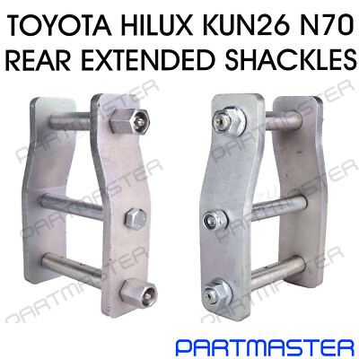 HEAVY DUTY Rear Extended Shackles 2" 50mm Lift For Toyota Hilux KUN26 ...