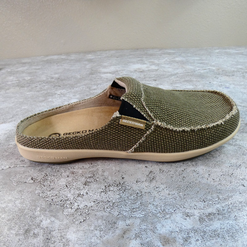 Gecko Man Shoe Mens 11.5 Green Fabric Slip On Walk Hero Ortho ...